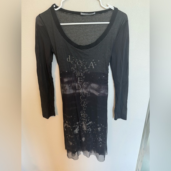 Deca evous a nous | Dresses | Deca Black And Gray Striped Top Letters ...